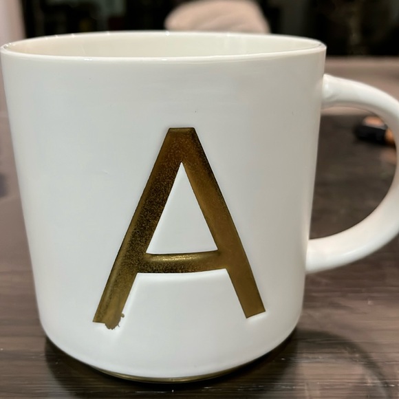 Modern Exp | Dining | New Monogram Mug Gold Accent Initial A 8 Fl Oz ...